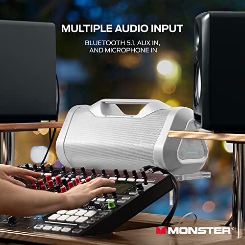 Monster Blaster 3.0 Portable Speaker, 120W Wireless Bluetooth Speaker, IPX5 Rechargeable Waterproof Bluetooth Speaker with USB Charge Out & Aux Input