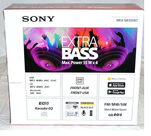 Sony MEX-N4300BT Built-in Dual Bluetooth Voice Command CD/MP3 AM/FM Radio Front USB AUX Pandora Spotify iHeartRadio iPod / iPhone Siri and Android Controls Car Stereo Receiver