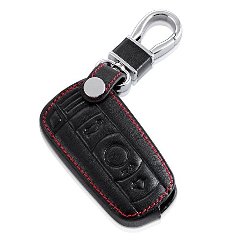 KAWIHEN Leather Smart Remote Key Fob Case Holder Cover Compatible with for BMW 3 5 6 7 Series KR55WK49127 KR55WK49123
