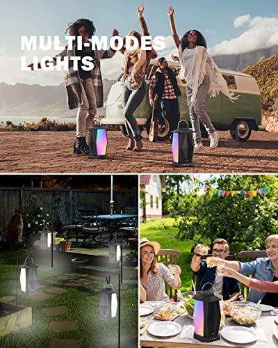 INWA Outdoor Bluetooth Speakers, Infinity Link Wireless Speaker with True Stereo Sound, IPX5 Waterproof, Beat-Driven Light Show, Seamlessly to Phone, TV Box, Projector, Echo Dot, for Patio, Yard, Pool