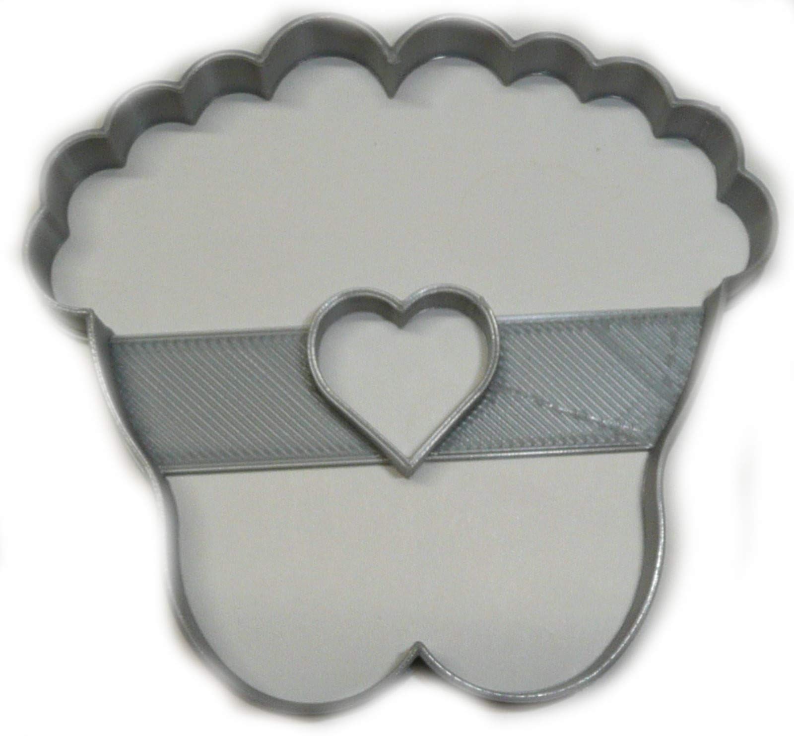 BABY FEET WITH HEART FOOT GENDER REVEAL SHOWER PARTY ANNOUNCEMENT COOKIE CUTTER MADE IN USA PR2520