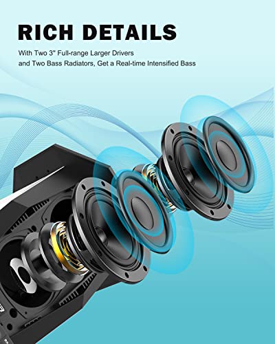 INWA Outdoor Bluetooth Speakers, Infinity Link Wireless Speaker with True Stereo Sound, IPX5 Waterproof, Beat-Driven Light Show, Seamlessly to Phone, TV Box, Projector, Echo Dot, for Patio, Yard, Pool