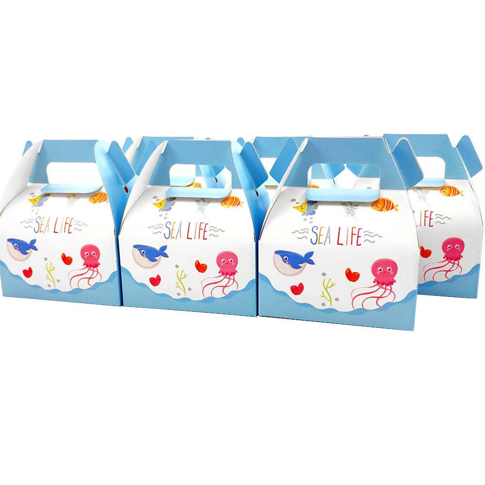 20 Piece Small Size Candy Box for Kids Sea Ocean Life Animals Fish Whale Crab Octopus Party,Cake Treat Gift Box Candy Cookie Containers Goodie Bag,Baby Shower Party Decoration Party Favor Supplies