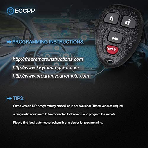 ECCPP 1x Key Fob Shell Case Keyless Entry Remote Control Car Replacement fit for 07 08 09 10 11 12 13 14 15 16 for Buick for GMC for Cadillac for Chevy for Saturn for Pontiac Series OUC60270