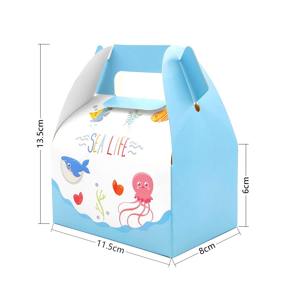 20 Piece Small Size Candy Box for Kids Sea Ocean Life Animals Fish Whale Crab Octopus Party,Cake Treat Gift Box Candy Cookie Containers Goodie Bag,Baby Shower Party Decoration Party Favor Supplies