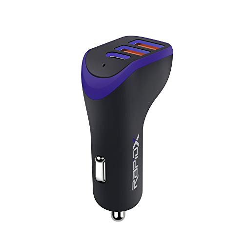 X3PD 3 USB Port 35W Compact Car Charger Including a Fast 18W USB C PD for Fast Charging iPhone 14 13 12 11 Plus Pro Max iPad Samsung Galaxy Note 20 10 S21 20 Google Pixel