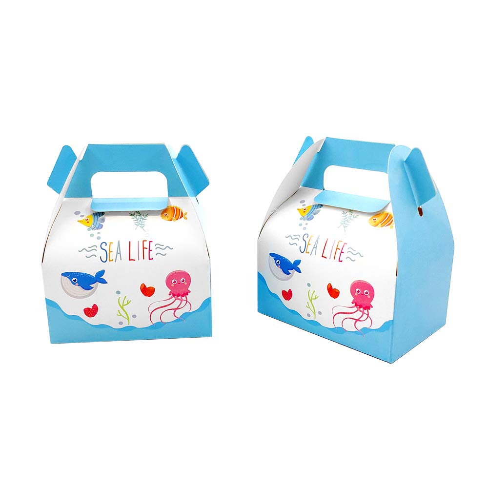 20 Piece Small Size Candy Box for Kids Sea Ocean Life Animals Fish Whale Crab Octopus Party,Cake Treat Gift Box Candy Cookie Containers Goodie Bag,Baby Shower Party Decoration Party Favor Supplies