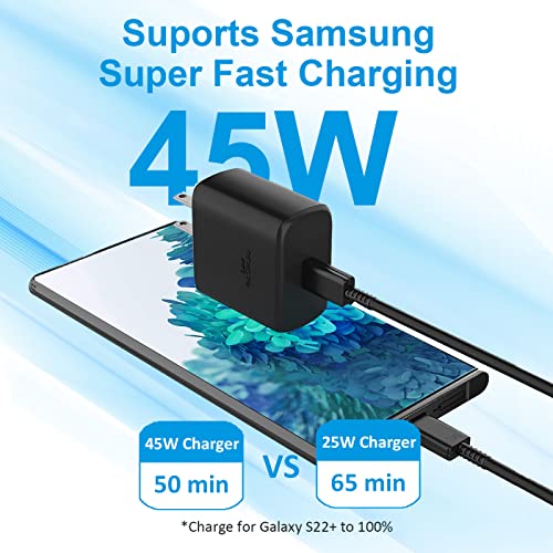 45W Super Fast Charger Type C for Samsung Charger Fast Charging, USB C Android Phone Charger for Samsung Galaxy S23 Ultra/S23/S23+/S22/S22 Ultra/S22+/Note 20/Note 10/S20/S21/S10/S9, Galaxy Tab S8/S7
