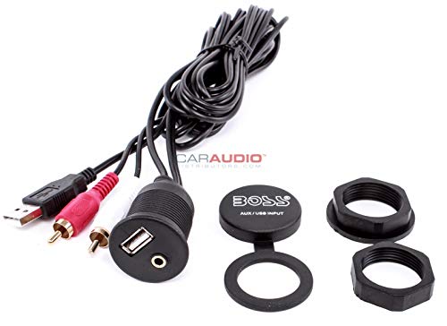 BOSS Audio Systems MUSB35 Universal USB 3.5mm 6 foot long Auxiliary Interface Mount and Cable