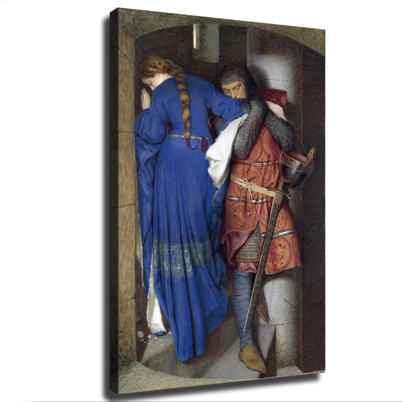 EsaSam The Meeting On The Turret Stairs By Frederic William Burton Picture Canvas Art Poster And Wall Art Picture Print Modern Family Bedroom Decor Posters (No Framed,24×36inch)