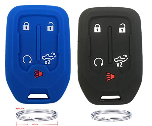KAWIHEN Silicone Key Fob Cover Compatible with for 2019 2020 2021 Chevrolet Chevy Silverado 1500 2500HD 3500HD GMC Sierra 1500 2500HD 3500HD HYQ1EA 13529632 13591396