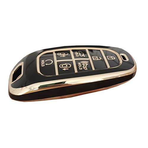 BINOWEN for Hyundai Key Fob Case Cover, TPU Key Fob Shell Protector Case Keyless Remote Smart Key Holder Fits for Hyundai Sonata Santa fe Tucson (Black)