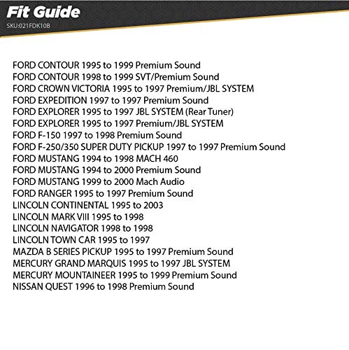 Scosche FDK10B Compatible with Select 1988-97 Ford/Lincoln/Mercury/Mazda Premium Sound Wire Harness / Connector; High level inputs,black