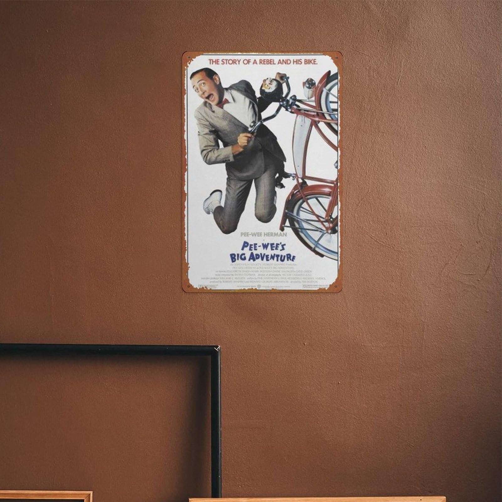 Pee-Wee's Big Adventure Tin Sign Retro Metal Movie Poster Art Wall Home Decor 8x12 Inches