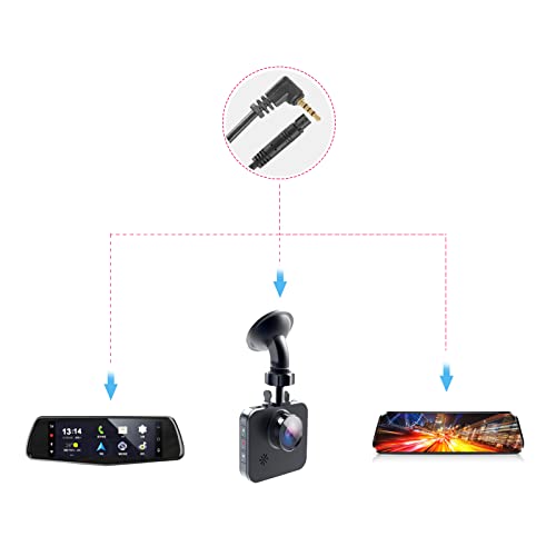 Dash Cam Rear Camera Cable,23 Ft 5 Pin to 2.5mm Male Plug Wire for Mirror Camera Rear View Camera,Car Recorder Reverse Camera Backup Camera Long Replacement Cable Cord Fit Pick-up,Trucks,RV,SUV,Bus