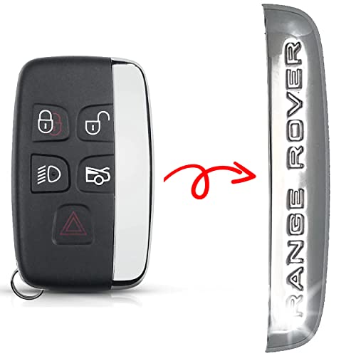 RemoteOverstock for Replacement Chrome (Side) Remote Cover for Land Rover Range Rover Remote fits 2011-2020 Key Fob LR2 LR4 Evoque Sport β FCC ID: KOBJTF10A, P/N: CH22-15K601-AB β Chrome Cover ONLY