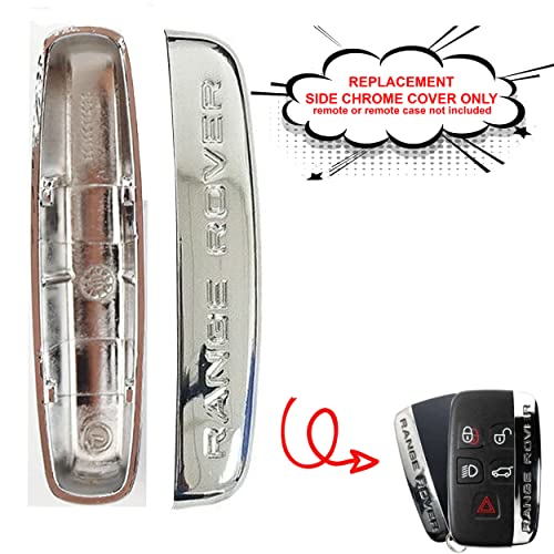 RemoteOverstock for Replacement Chrome (Side) Remote Cover for Land Rover Range Rover Remote fits 2011-2020 Key Fob LR2 LR4 Evoque Sport β FCC ID: KOBJTF10A, P/N: CH22-15K601-AB β Chrome Cover ONLY