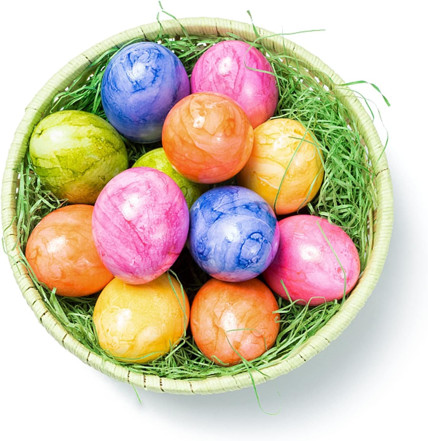 TiurDin Easter Grass Recyclable Shred Paper Basket Filler for Easter Eggs Decor Party Decoration Gift Packaging 200g (7oz.