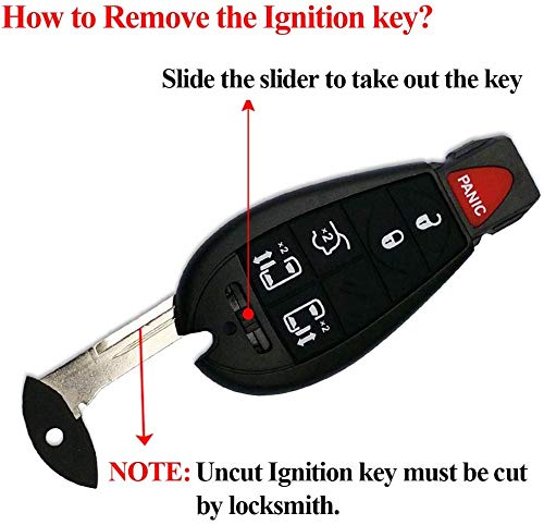 6 Button Key Fob Compatible for 2008-2015 Chrysler Town and Country,2008-2014 Dodge Grand Caravan Keyless Entry Remote Replacement for M3N5WY783X IYZ-C01C