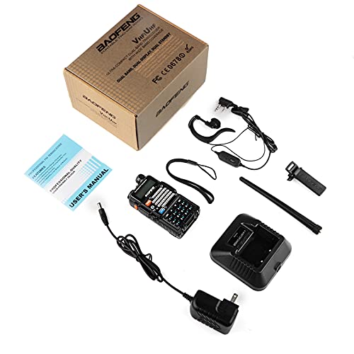 BAOFENG Two Way Radio, BF-F9 V2N 8-Watt Dual Band Radio with 2100mAh Li-ion Battery Portable Walkie Talkies with Includes Full Kit.Frequency Range 144-148/420-450Mhz