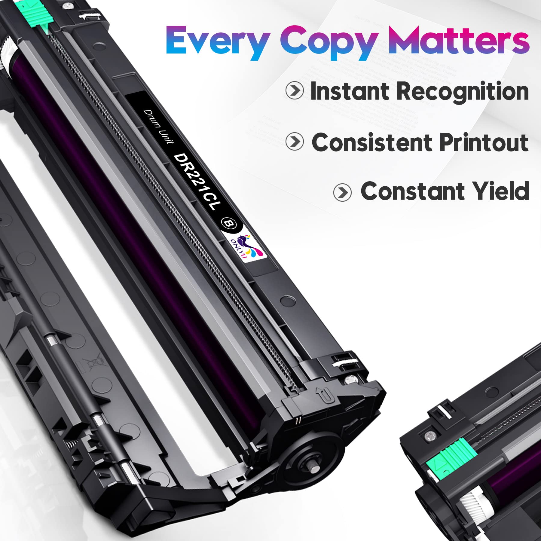 ONLYU Remanufactured Drum Unit Replacement for Brother DR221CL DR-221CL DR221 DR 221 CL for Brother MFC-9130CW MFC-9330CW HL-3170CDW HL-3180CDW HL-3140CW MFC-9340CDW DCP-9020CDN Printer (4 Pack)