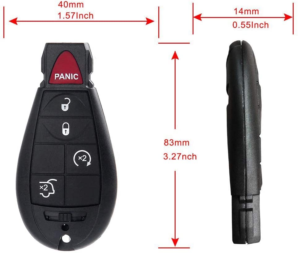 5 Button Key Fob Replacement Compatible for 2008 2009 2010 2011 2012 2013 Jeep Grand Cherokee,2008 2009 2010 Jeep Commander Car Keyless Entry Remote Control M3N5WY783 IYZ-C01C