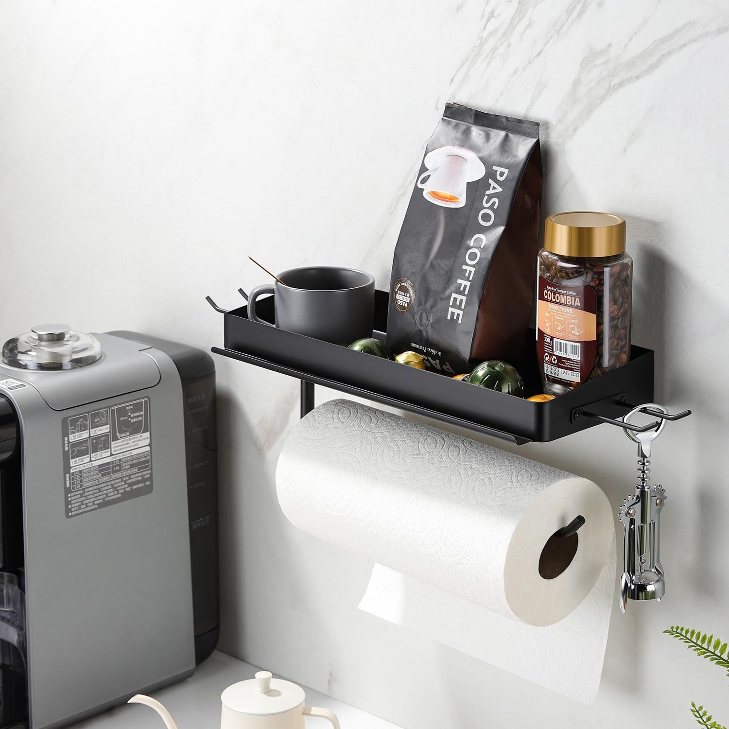 Taozun Under Cabinet Paper Towel Holder - Self Adhesive Paper Towel Rack for Kitchen, SUS304 Stainless Steel