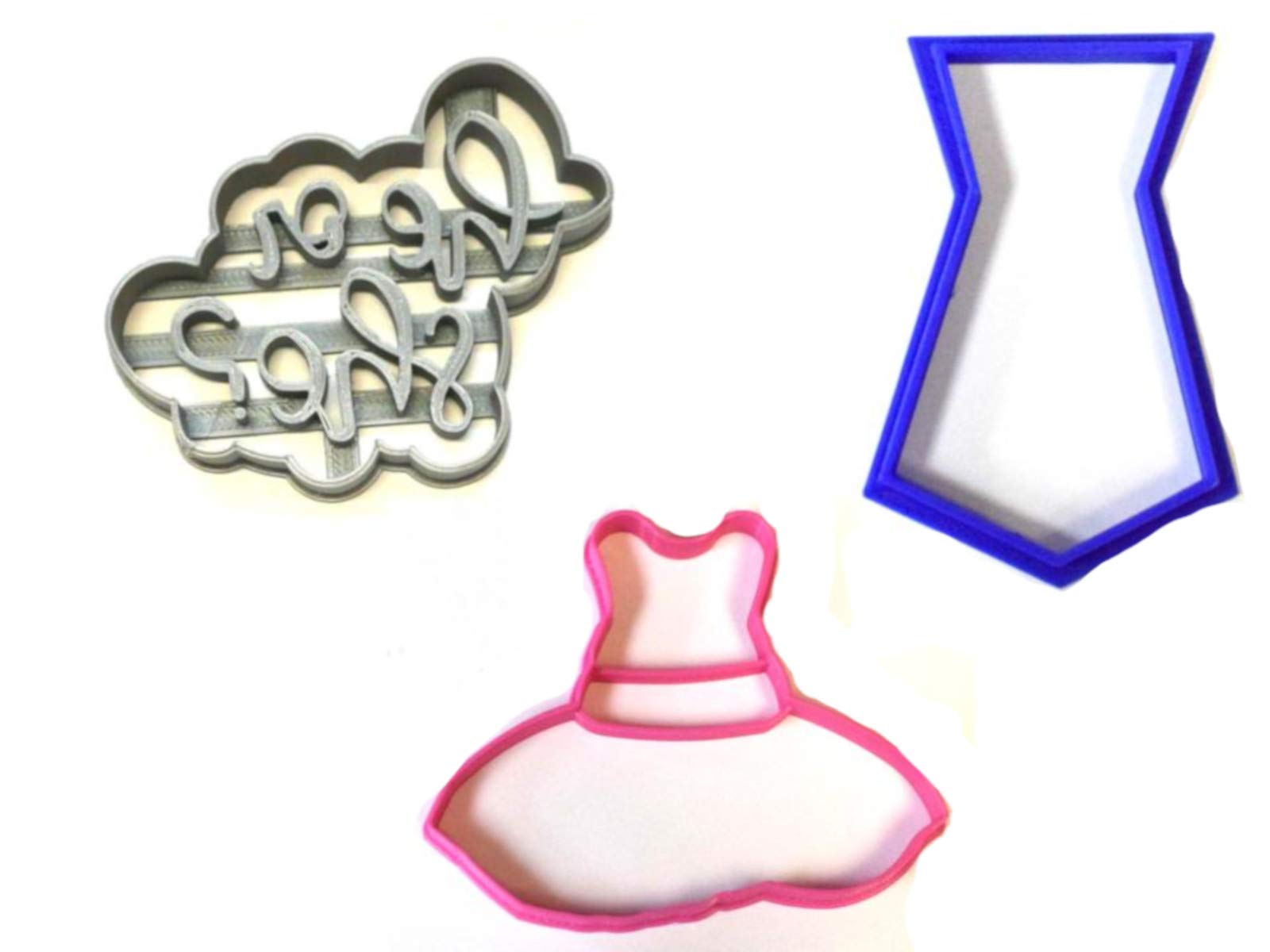 TIES OR TUTUS GENDER REVEAL BABY SHOWER SET OF 3 COOKIE CUTTERS MADE IN USA PR1208