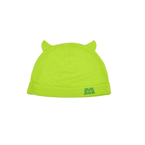 Disney Baby’s Short Sleeve Creeper with Cap, Monsters' Wazowski, Romper Set, Lime, Size 6M