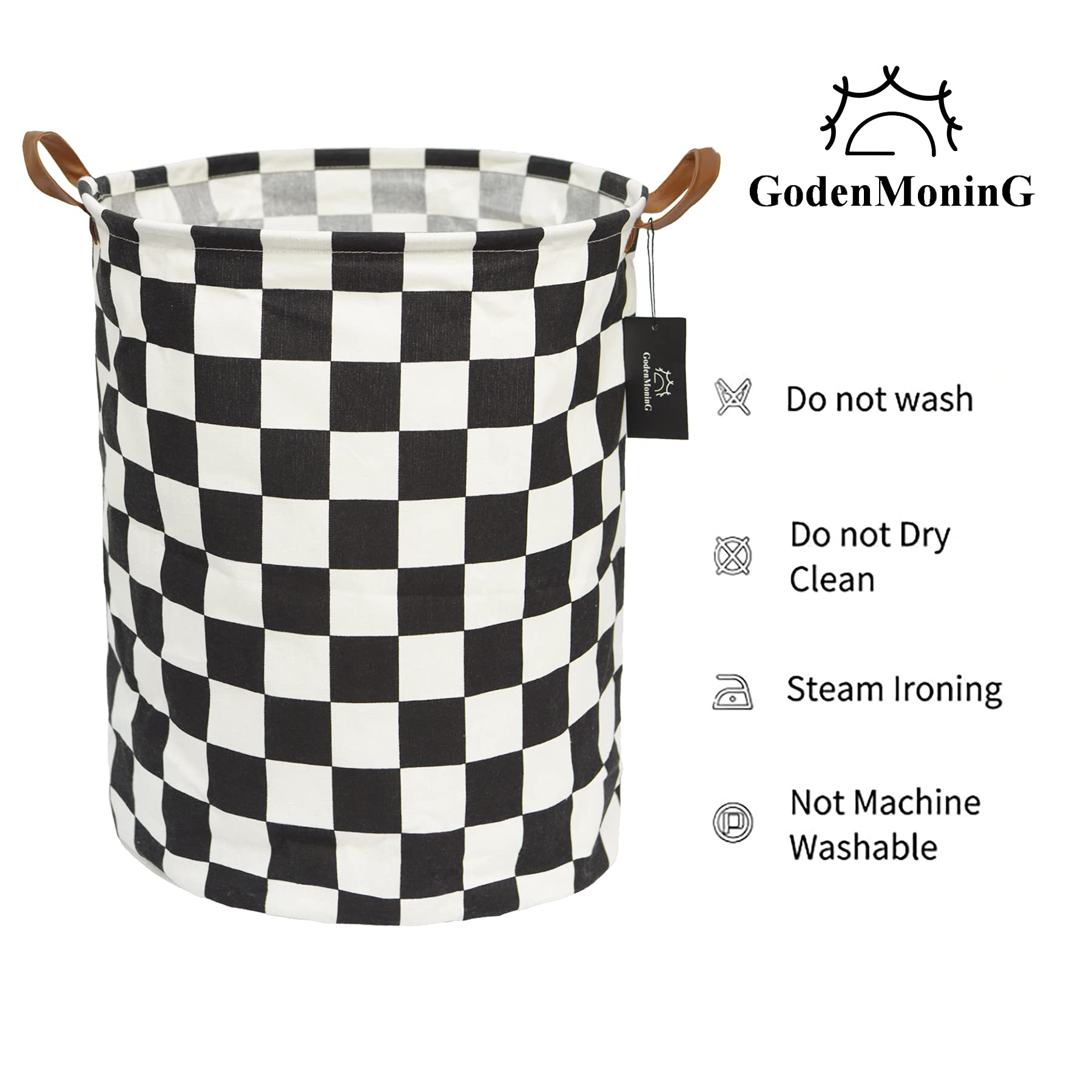 laundry baskets,bedroom hamper,kitchen organization,GodenMoninG 62.8L Waterproof Round Cotton Linen with Handles Collapsible storage basket. (Racing Flag)