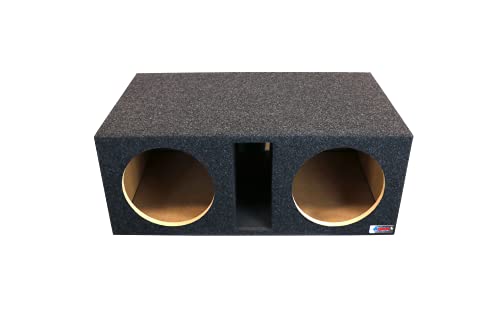Bbox Dual Vented 15 Inch Subwoofer Enclosure - Pro Series Dual Vented SPL Car Subwoofer Boxes & Enclosures - Premium Subwoofer Box Improves Audio Quality, Sound & Bass - Nickel Finish Terminals