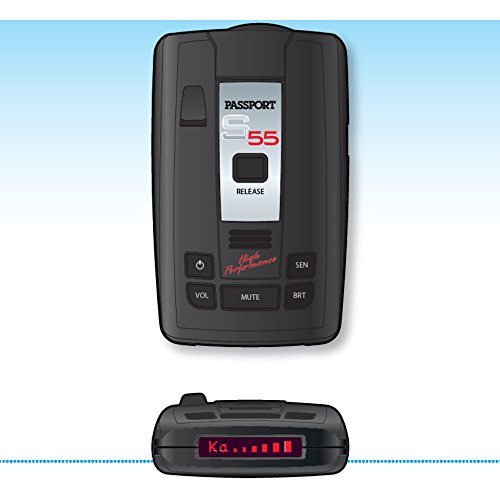 Escort Passport S55 Radar Detector β Extended Long Range, Escort Live App, AutoMute, AutoSensitivity, Audible Alerts, Adjustable LED Display, Signal Strength Meter, Black