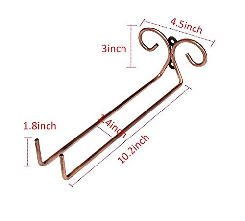 DBYAN Wine Glass Rack,Vintage Style Rubbed Bronze 2 Rows Stainless Steel Wall-Mounted Stemware Hanging Wine Glass Hanger Holder for Valentine Xmas Gift Bar Home Cafe