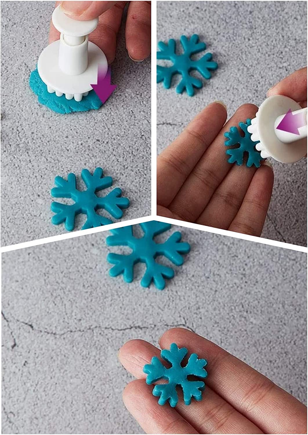 LSTCPGLAI 6-Piece Clay Cutters Embossing Tool Set - Fondant Cookie Cutter Cupcake Decorating Tools for Wedding, Birthday, Baby Shower, Party