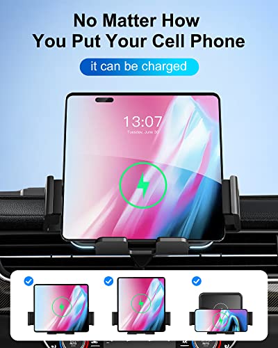 3 Coils Wireless Car Charger Mount for Galaxy Z Fold 4 Car Mount Fold 3 Car Accessories, Fast Charging Phone Mount for Car for Galaxy Z Fold 4/3/2/S22 Ultra,iPhone 14 Pro Max,Google Pixel 6 Pro
