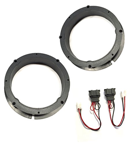 ASC Audio 6+-Inch 6" 6.5" 6.75" Speaker Install Adapter Plates and Wire Harness for select VW Volkswagen 2009-2015 CC, 1999-2014 Golf, 1999-2016 Jetta, 1998-2011 Beetle, 1998-2016 Passat, 07-09 Rabbit