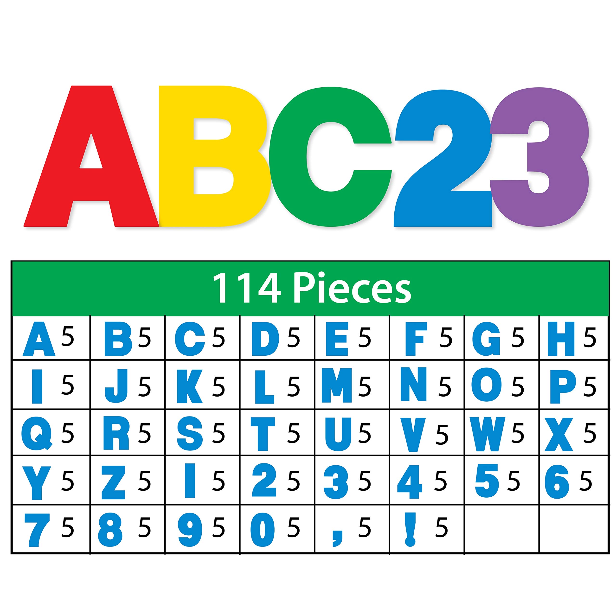 ArtSkills Jumbo 4" Sticky Primary Color Poster Letters and Numbers, 190 Pieces