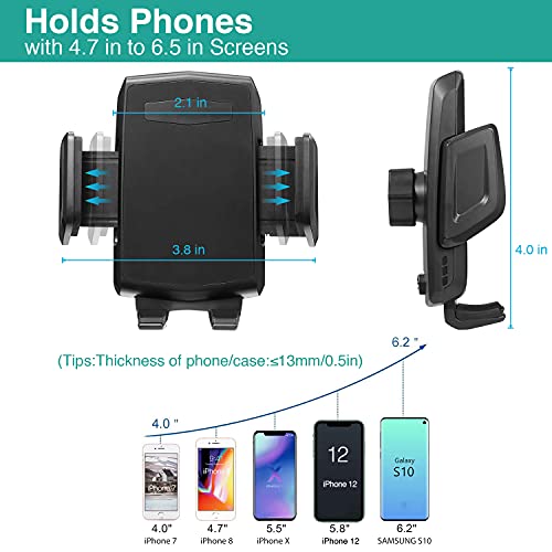 IRUNME Car Phone Mount, Dashboard Windshield Car Phone Holder with 9 Inches Gooseneck Long Arm, Strong Sticky Gel Suction Cup, Anti-Shake Stabilizer Compatible All iPhone ,Galaxy, Moto