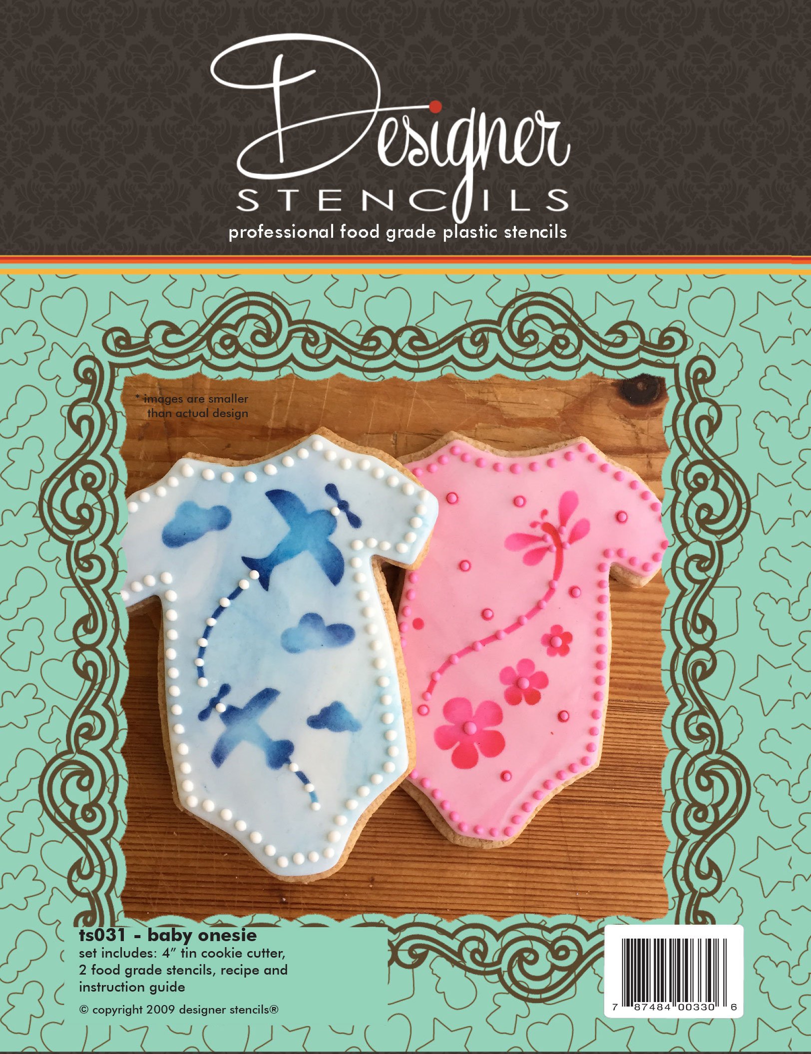 Baby Onesie Cookie Cutter and Stencil Set by Designer Stencils