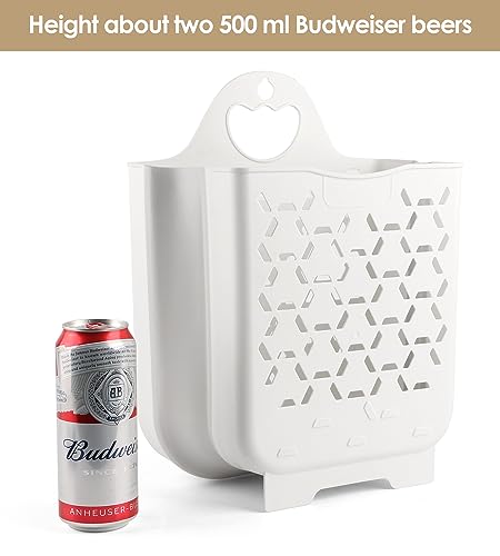 Collapsible Laundry Baskets,13.5 Liter/3.5 Gallon Household Laundry Hamper,Foldable Laundry Basket Plastic Storage Container/Organizer,Space-Saving Wall Hanging Clothes Hamper