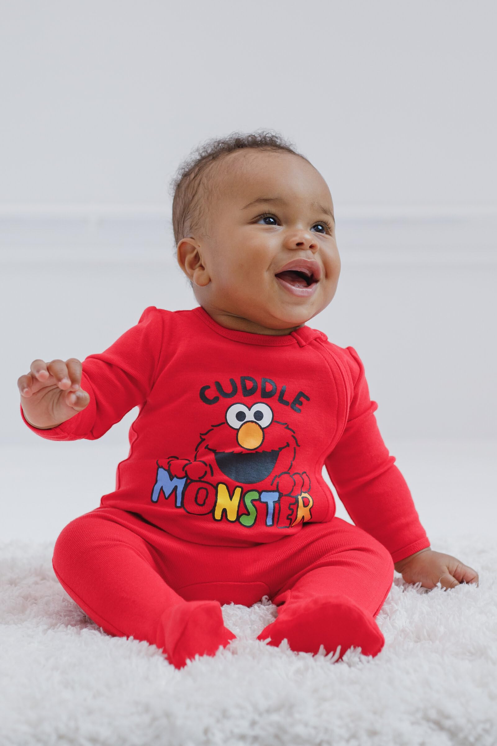Sesame Street Baby Boys 2 Pack Zip-Up Long Sleeve Sleep N' Play Coverall 3-6 Months