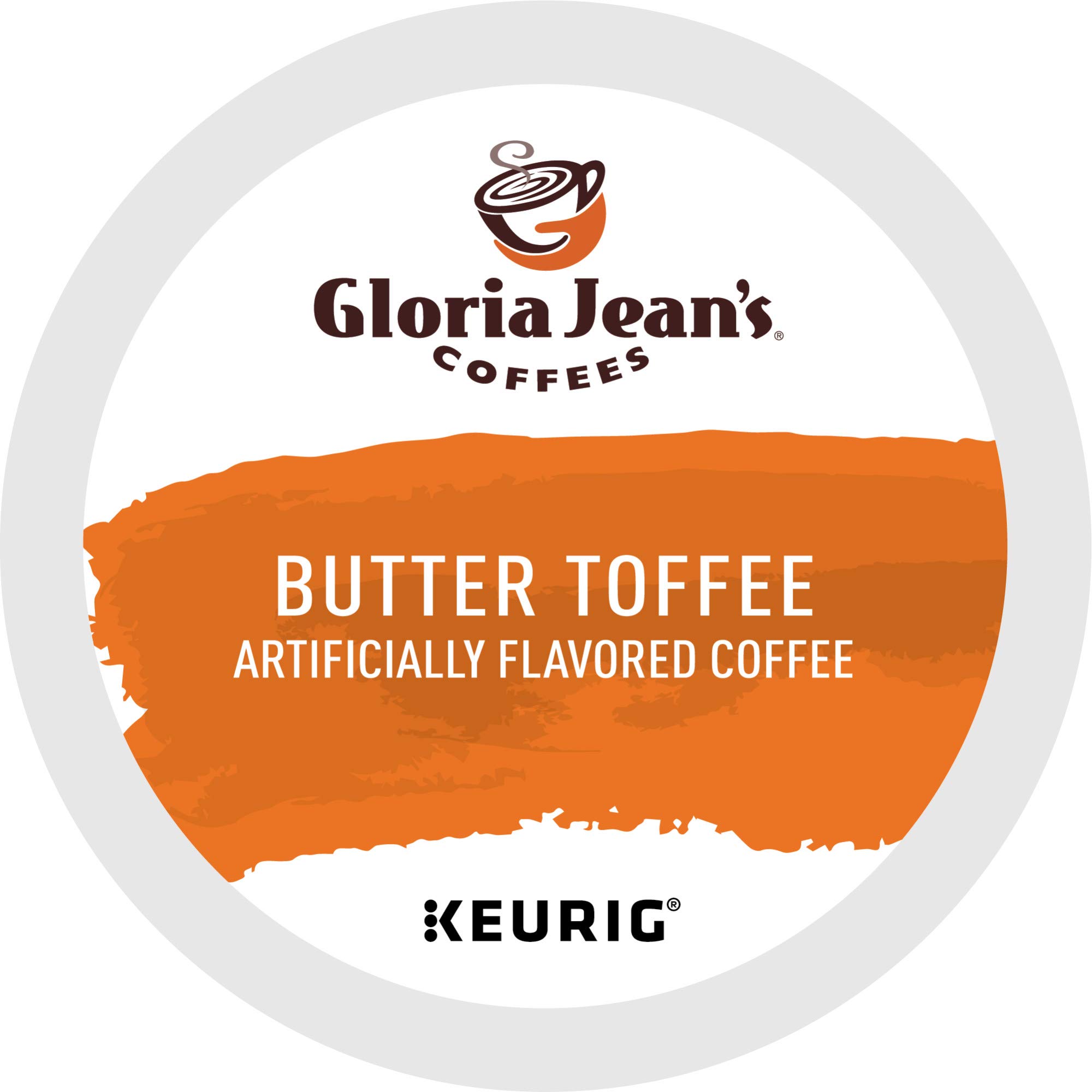 Gloria Jean's Coffees Butter Toffee, Single-Serve Keurig K-Cup Pods, Flavored Medium Roast Coffee, 96 Count, 24 Count (Pack of 4)