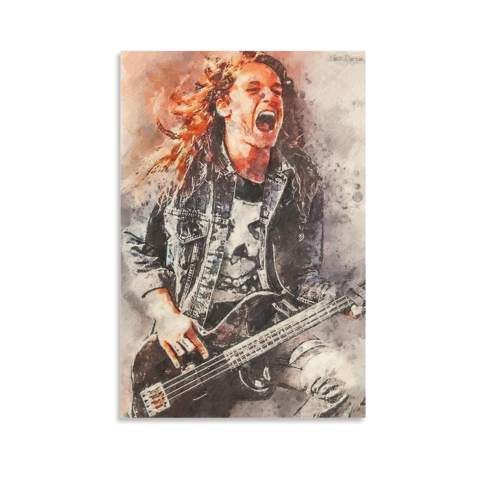 KRIADO Rock Bassist Cliff_Burton Rock Live Canvas Poster Bedroom Decor Sports Landscape Office Room Decor Gift 12x18inch(30x45cm)