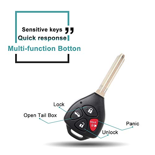 SELEAD Flip Key Fob 4 Buttons Keyless Entry Remote fit for 2006-2015 for Scion FR-S for Subaru BRZ for Toyota Avalon Camry Corolla RAV4 Antitheft Keyless Entry Systems HYQ12BBY 2pcs US Stock
