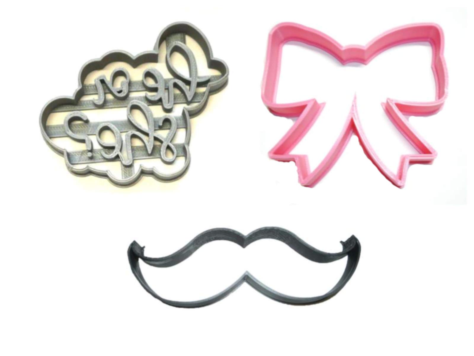 SISTER OR MISTER GENDER REVEAL BABY SHOWER SET OF 3 COOKIE CUTTERS MADE IN USA PR1207