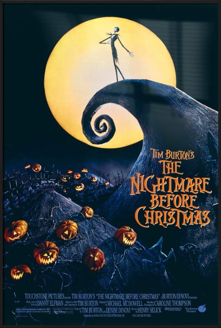 NBX Tim Burton's The Nightmare Before Christmas - Framed Halloween Poster (24 x 36 inches)