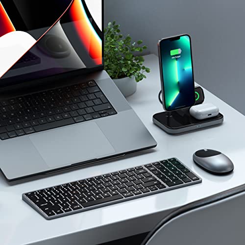 Satechi 3-in-1 Magnetic Wireless Charging Stand β Compatible with 14 Pro Max/14 Pro/14/14 Plus, iPhone 13 Pro Max/13 Pro/13 Mini/13, Apple Watch Ultra & Series 8/7/SE/6/5/4/3/2/1, AirPods Pro 2/1