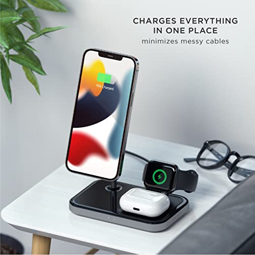 Satechi 3-in-1 Magnetic Wireless Charging Stand β Compatible with 14 Pro Max/14 Pro/14/14 Plus, iPhone 13 Pro Max/13 Pro/13 Mini/13, Apple Watch Ultra & Series 8/7/SE/6/5/4/3/2/1, AirPods Pro 2/1