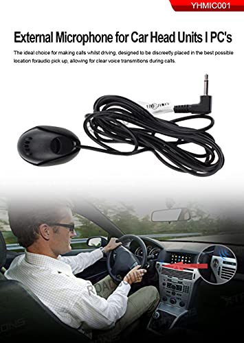 Zbark 3.5mm Microphone External Mic Assembly for Car Vehicle Head Unit Bluetooth Enabled Stereo Radio GPS DVD
