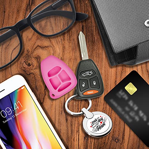 Keyless2Go Replacement for New Silicone Cover Protective Case for 4 Button Remote Keys with FCC KOBDT04A - Pink